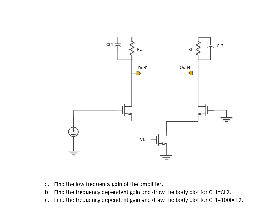 Solved a. Find the low frequency gain of the amplifier. b. | Chegg.com