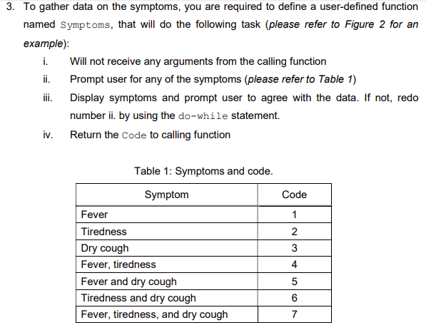 Solved 3. To gather data on the symptoms, you are required | Chegg.com