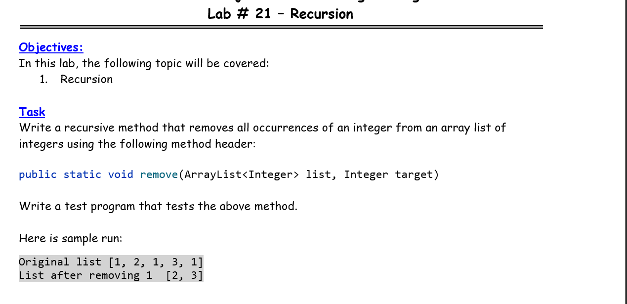 Solved Objectives: In this lab, the following topic will be | Chegg.com