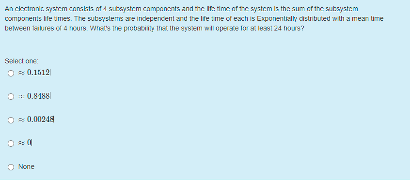 Solved An electronic system consists of 4 subsystem | Chegg.com