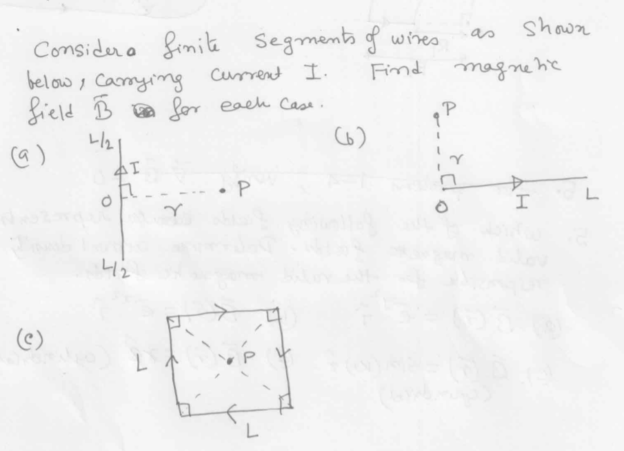 Solved shown Considera finite Segments of wires below & | Chegg.com