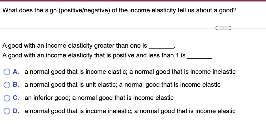 Solved What does the sign (positive/negative) ﻿of the income | Chegg.com