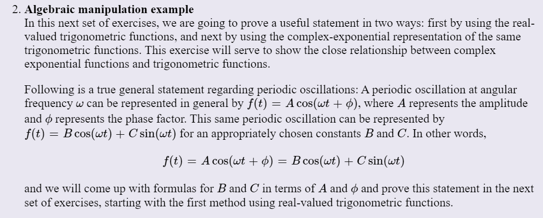 Solved 2. Algebraic manipulation example In this next set of | Chegg.com