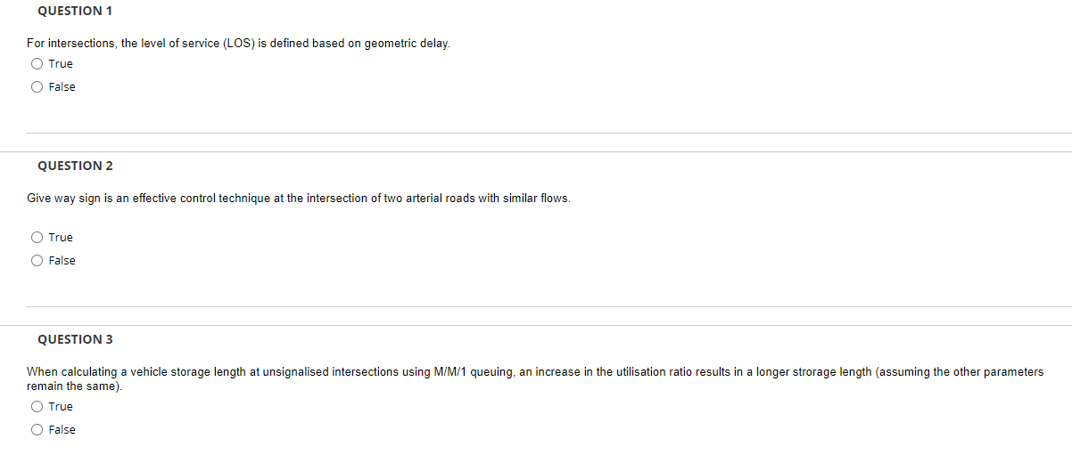 Solved For intersections, the level of service (LOS) is | Chegg.com