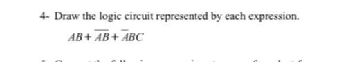 Solved 4- Draw the logic circuit represented by each | Chegg.com
