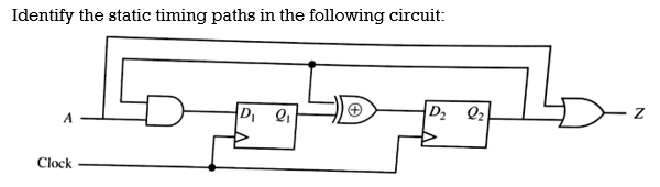 Solved Identify the static timing paths in the following | Chegg.com