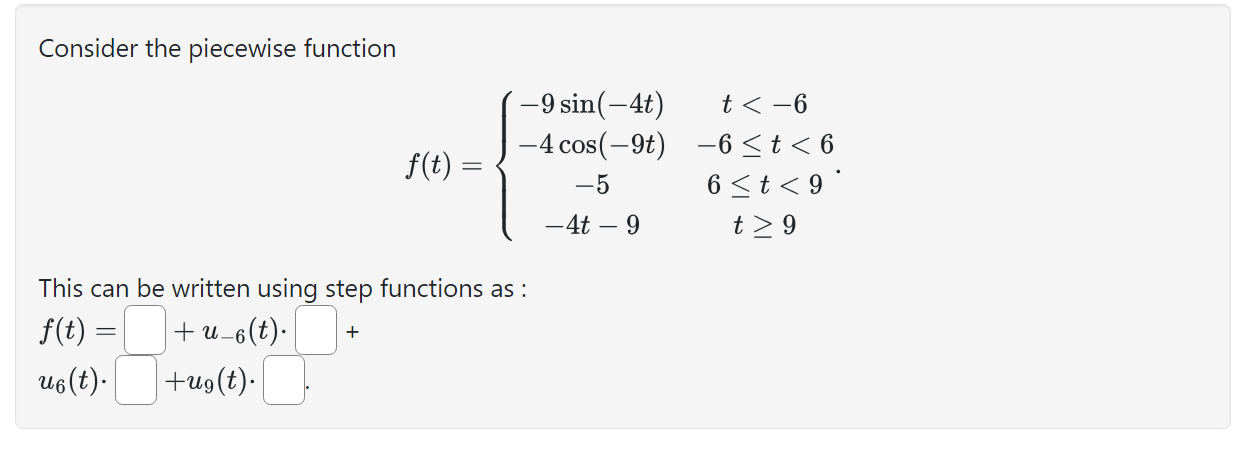 Solved Consider the piecewise function | Chegg.com