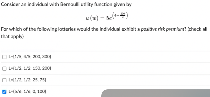 Solved Consider an individual with Bernoulli utility | Chegg.com