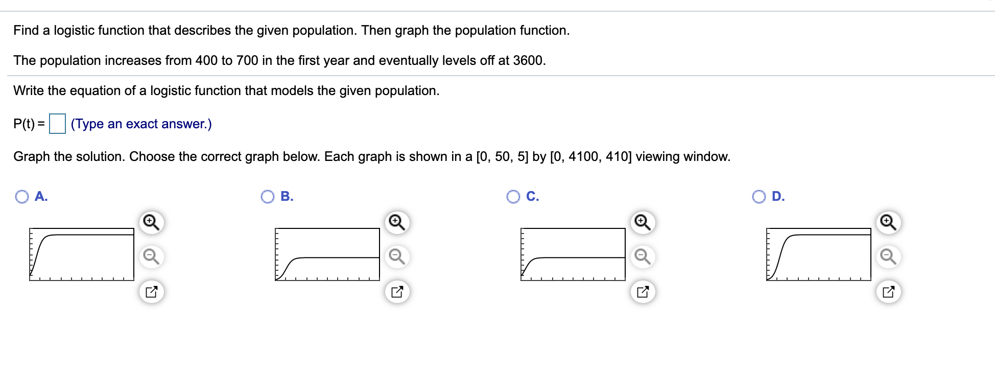 Solved Find a logistic function that describes the given | Chegg.com