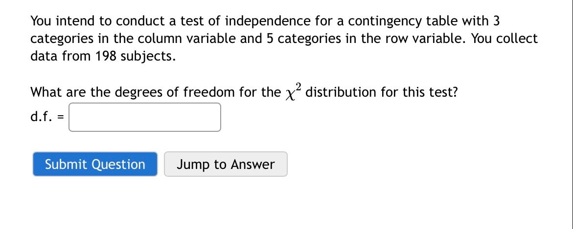 Solved You intend to conduct a test of independence for a | Chegg.com