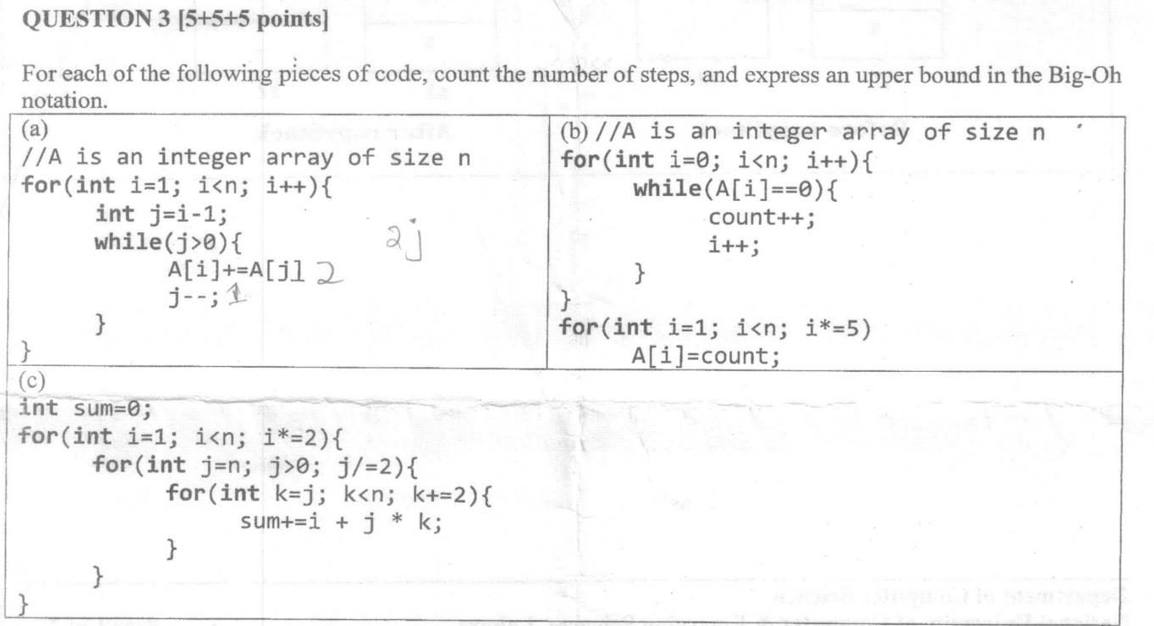 Solved aj QUESTION 3 [5+5+5 points) For each of the | Chegg.com