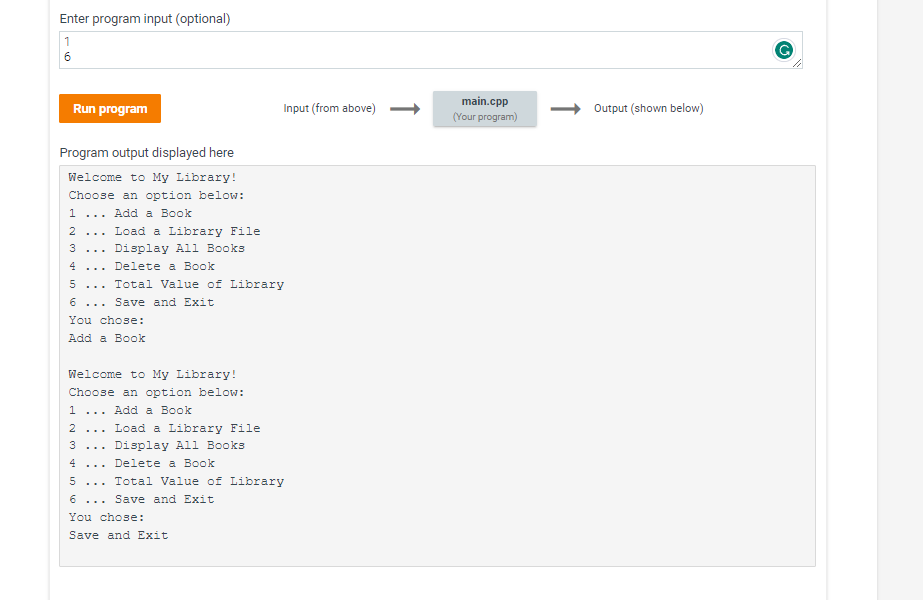 Solved C++ Need code to where it works on the same line of | Chegg.com