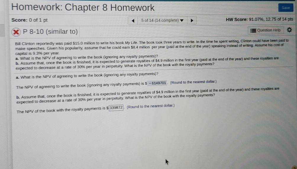 Solved Homework Chapter 8 Homework Save Score 0 Of 1 Pt 5
