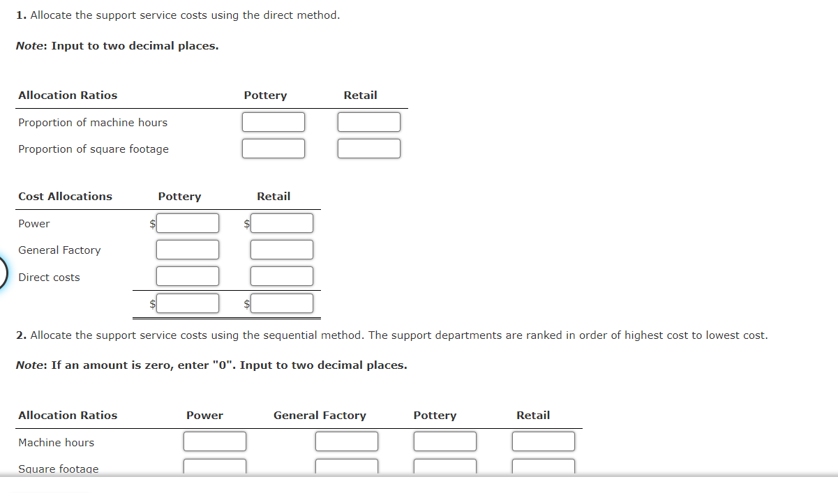 Solved Comparison of Methods of Allocation on the following | Chegg.com
