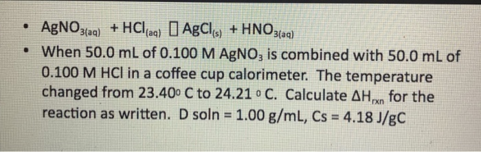 Solved AgNO3(aq) When 50.0 mL of 0.100 M AgNO, is combined | Chegg.com