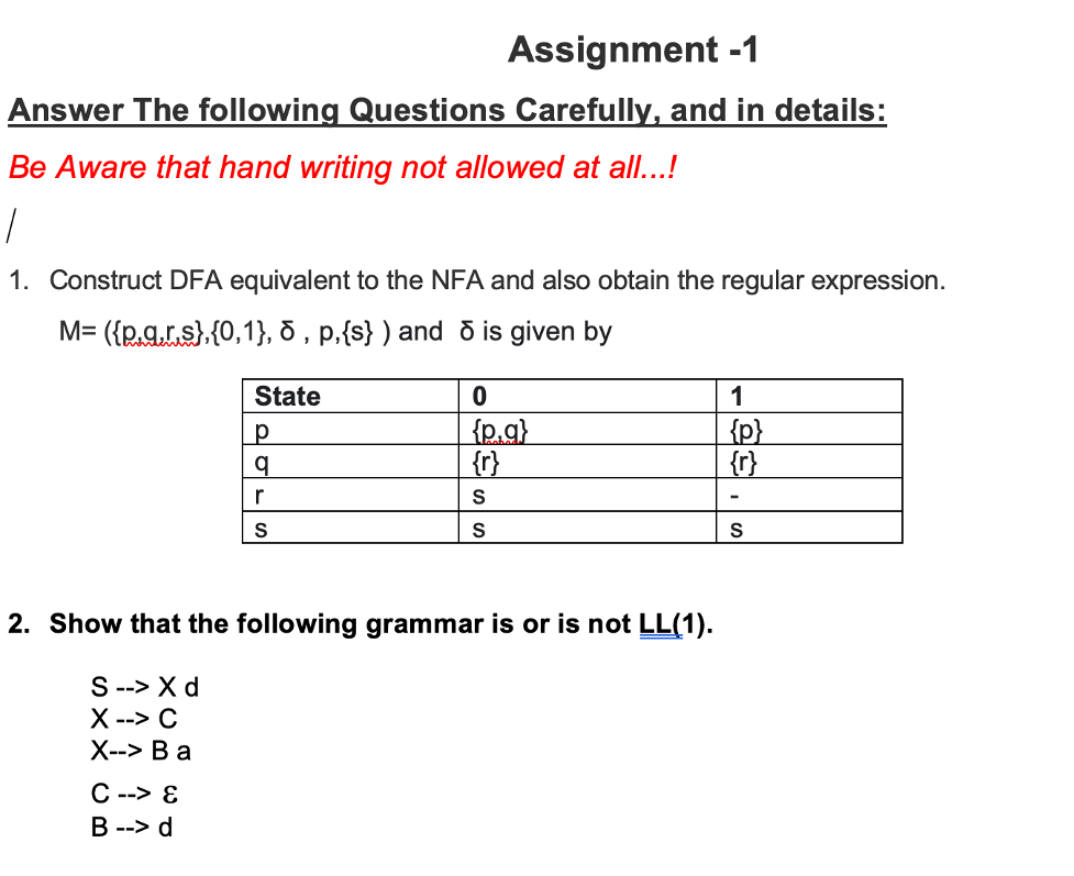 Solved Assignment -1 Answer The following Questions | Chegg.com