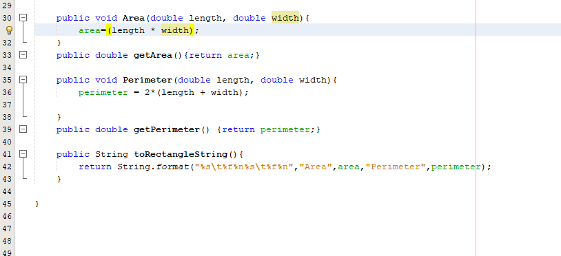 Solved 1 2 public class Rectangle SetAndGet { private double | Chegg.com