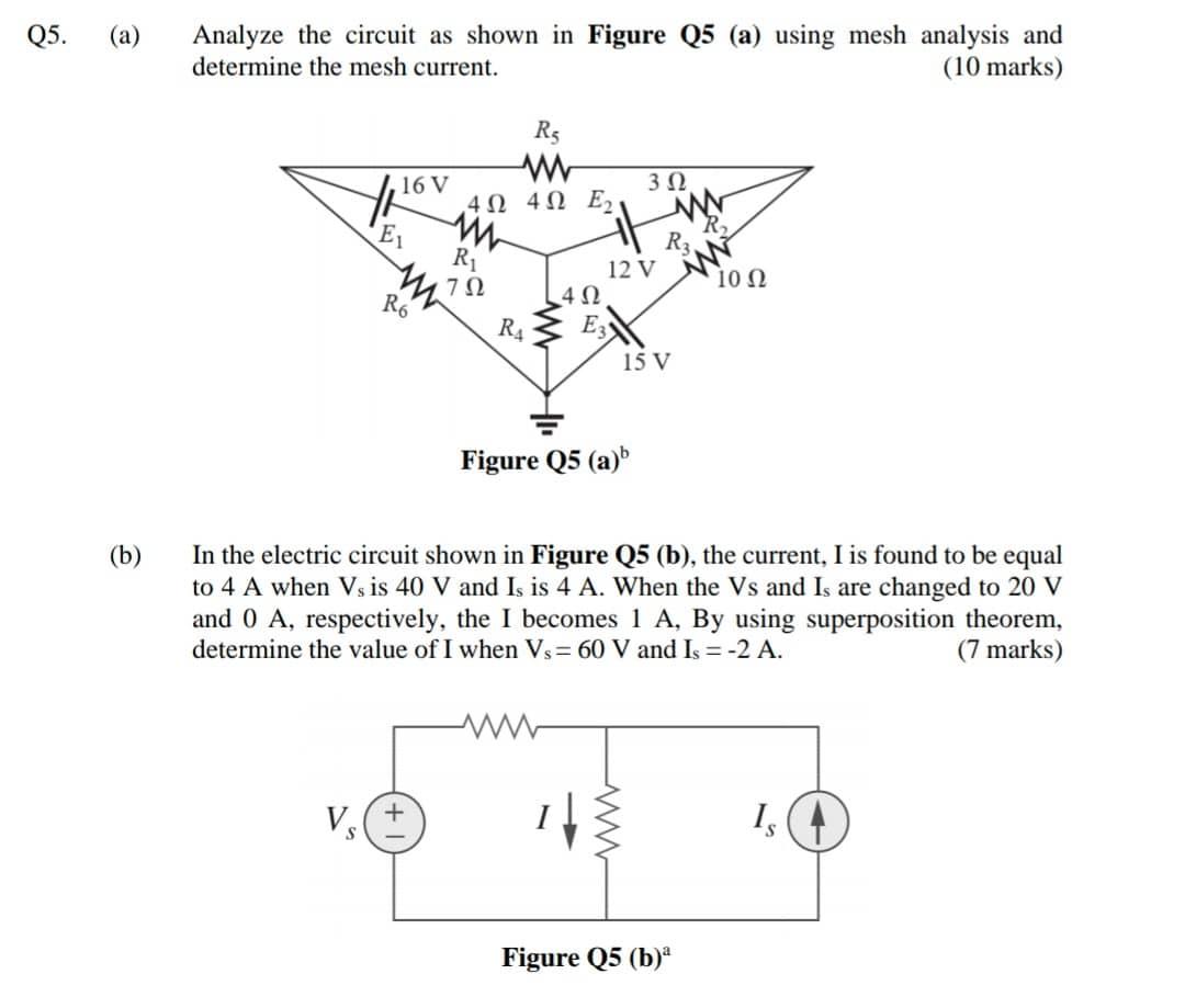 Solved Q5. (a) Analyze the circuit as shown in Figure Q5 (a) | Chegg.com