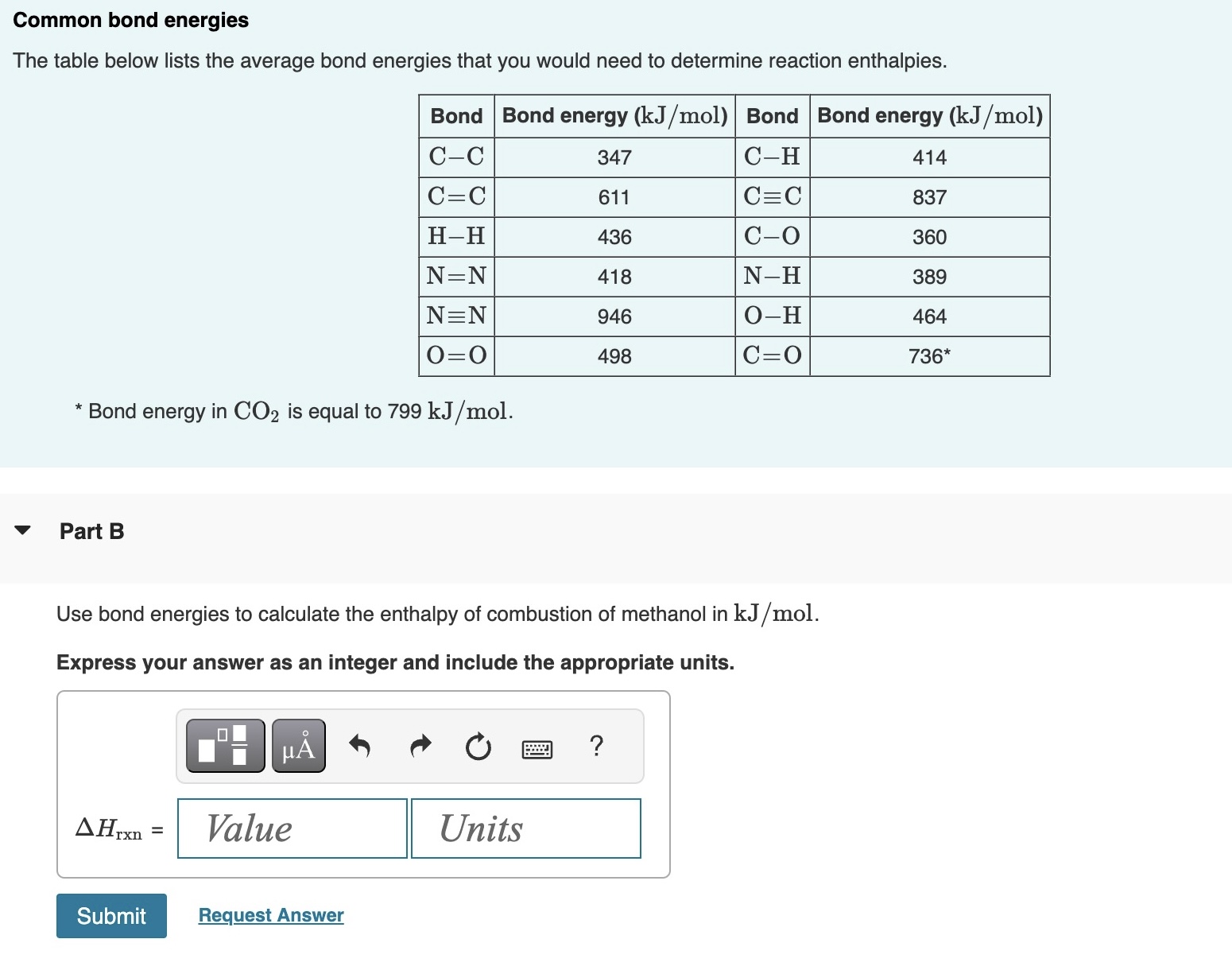 Solved Common bond energiesThe table below lists the average | Chegg.com