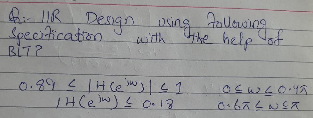 Solved - 11R Design using following Specification with the | Chegg.com