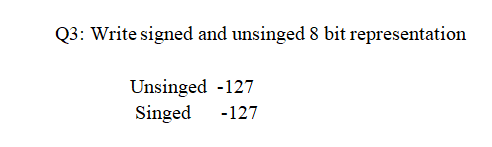 Solved Q3: Write signed and unsinged 8 bit representation | Chegg.com