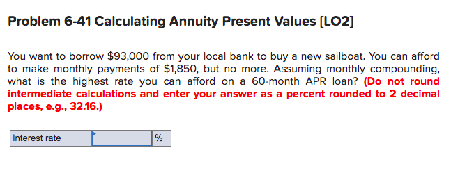 Solved Problem 6-41 Calculating Annuity Present Values (LO2] | Chegg.com