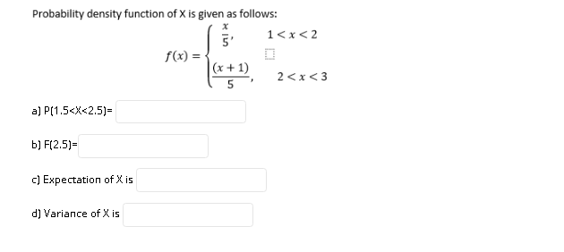 Solved Probability density function of X is given as | Chegg.com