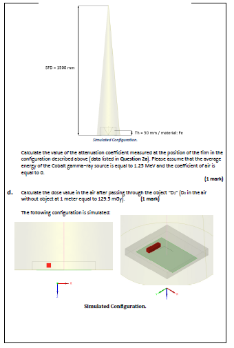 a. A 60Co gamma-ray source is simulated (average | Chegg.com