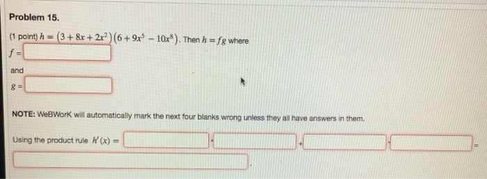 Solved Problem 5. (1 point) Letf(x)-6-(6x2 + 9x). Then | Chegg.com
