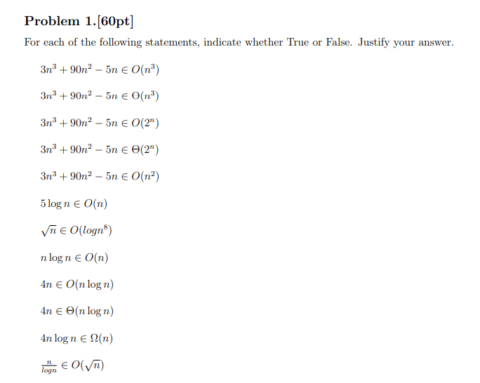 Solved For each of the following statements, indicate | Chegg.com