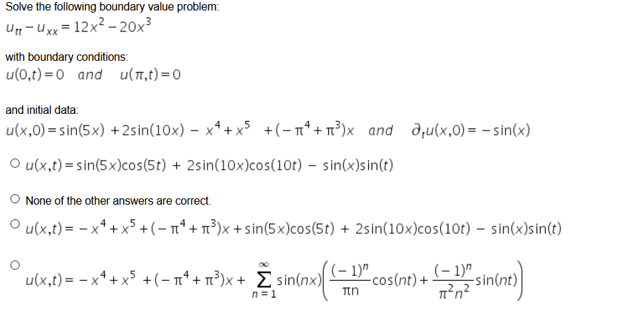 Solved Solve the following boundary value problem: 474 – Uxx | Chegg.com