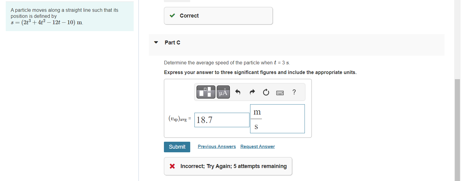 Solved A Particle Moves Along A Straight Line Such That Its