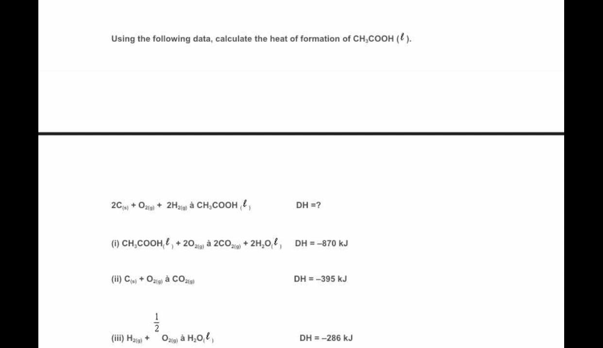 Solved Using the following data, calculate the heat of | Chegg.com