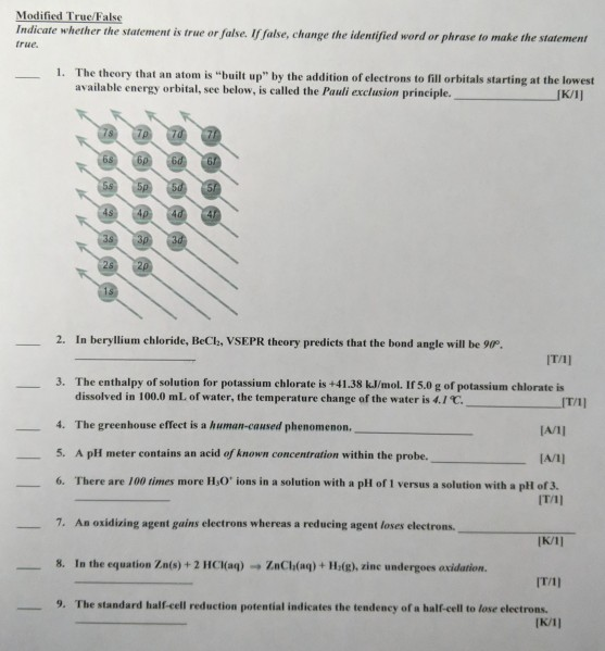 Solved Modified True/False Indicate whether the statement is | Chegg.com
