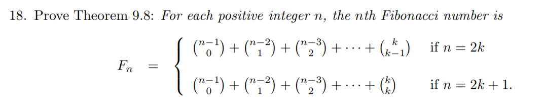 Solved 18. Prove Theorem 9.8: For each positive integer n, | Chegg.com