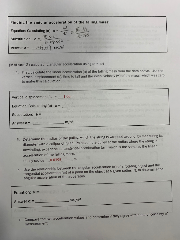 STUDENT LABS EXPERIMENT #1 KINEMATICS OF ROTATIONAL | Chegg.com