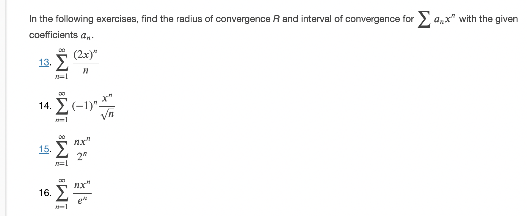 Solved In the following exercises, find the radius of | Chegg.com