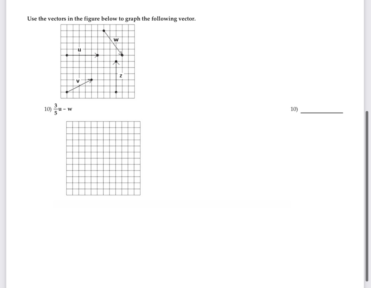Solved Use the vectors in the figure below to graph the | Chegg.com