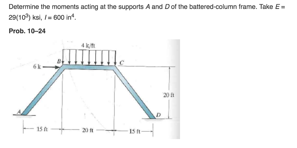 Solved Determine the moments acting at the supports A and D | Chegg.com