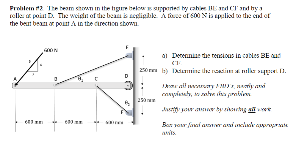 Solved Problem #2: The beam shown in the figure below is | Chegg.com