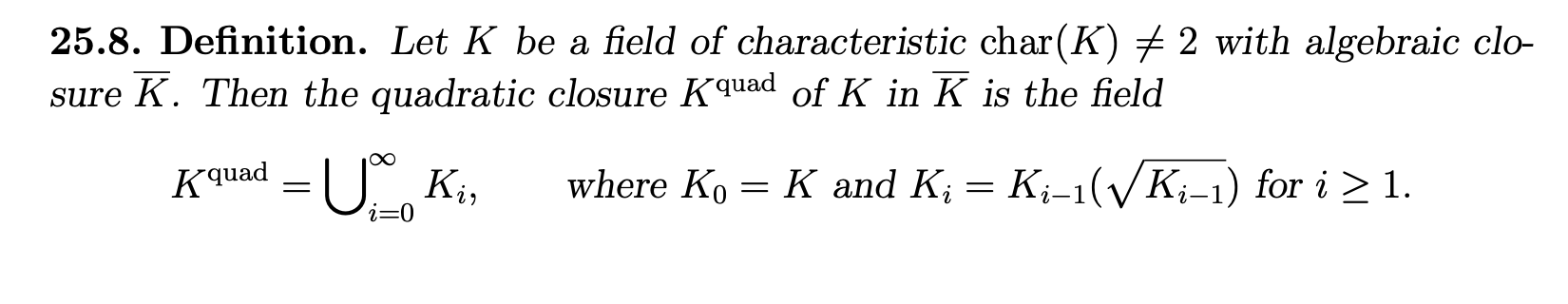 Solved 25.8. Definition. Let K be a field of characteristic | Chegg.com