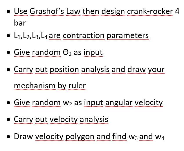 Solved • Use Grashof's Law then design crank-rocker 4 bar • | Chegg.com