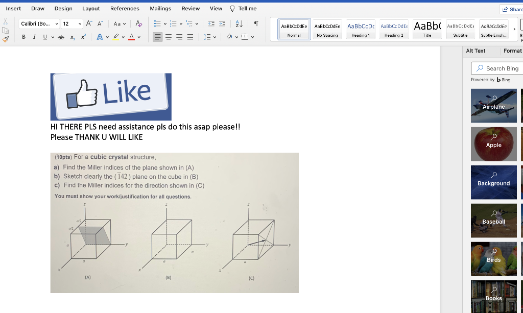Solved Insert Draw Design Layout References Mailings Review | Chegg.com