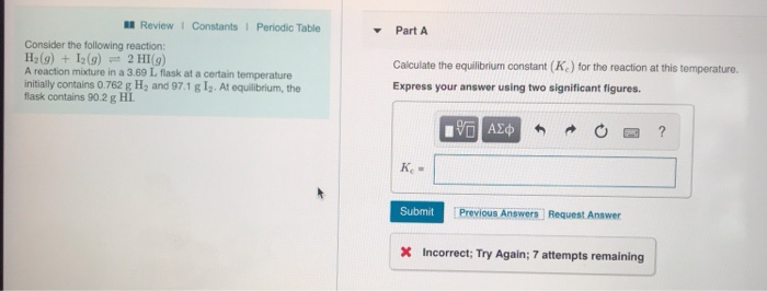 Solved l Review 1 Constants Periodic Table PartA Consider | Chegg.com
