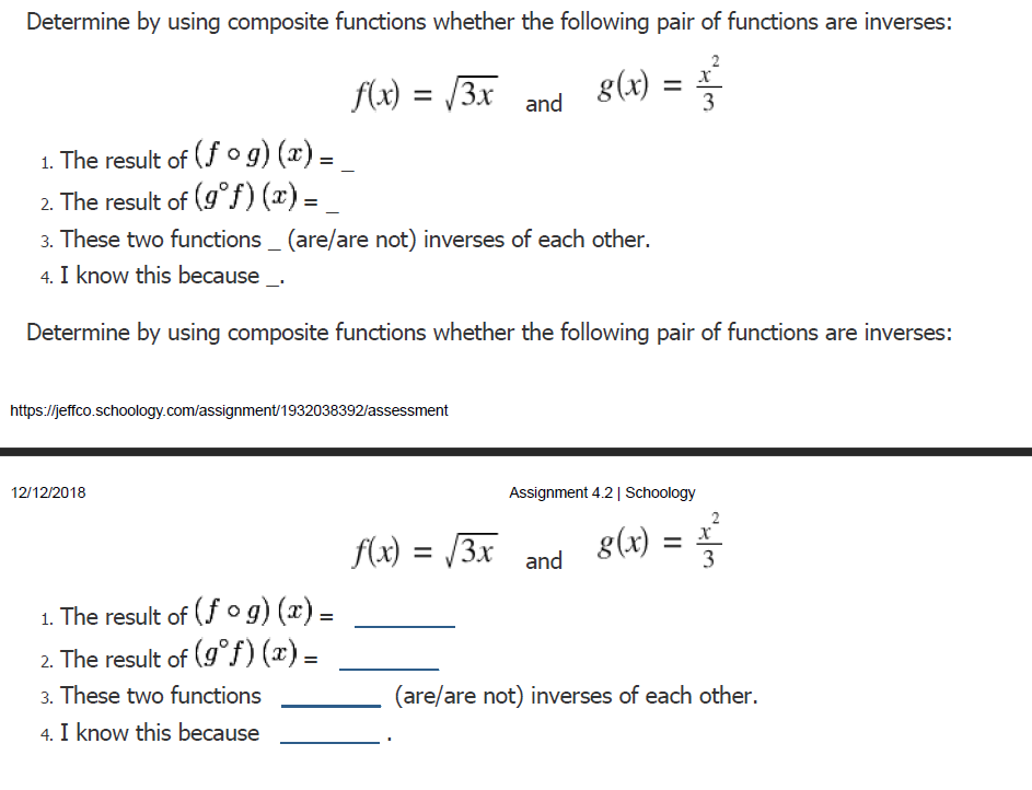Solved Determine by using composite functions whether the | Chegg.com