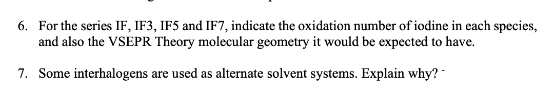 Solved 6. For the series IF, IF3, IF5 and IF7, indicate the | Chegg.com