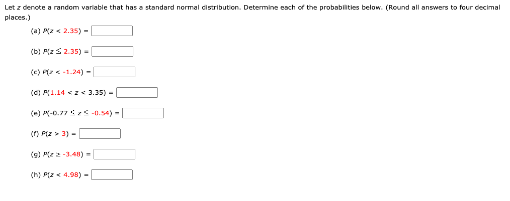 Solved 2. Let z denote a random variable that has a standard | Chegg.com