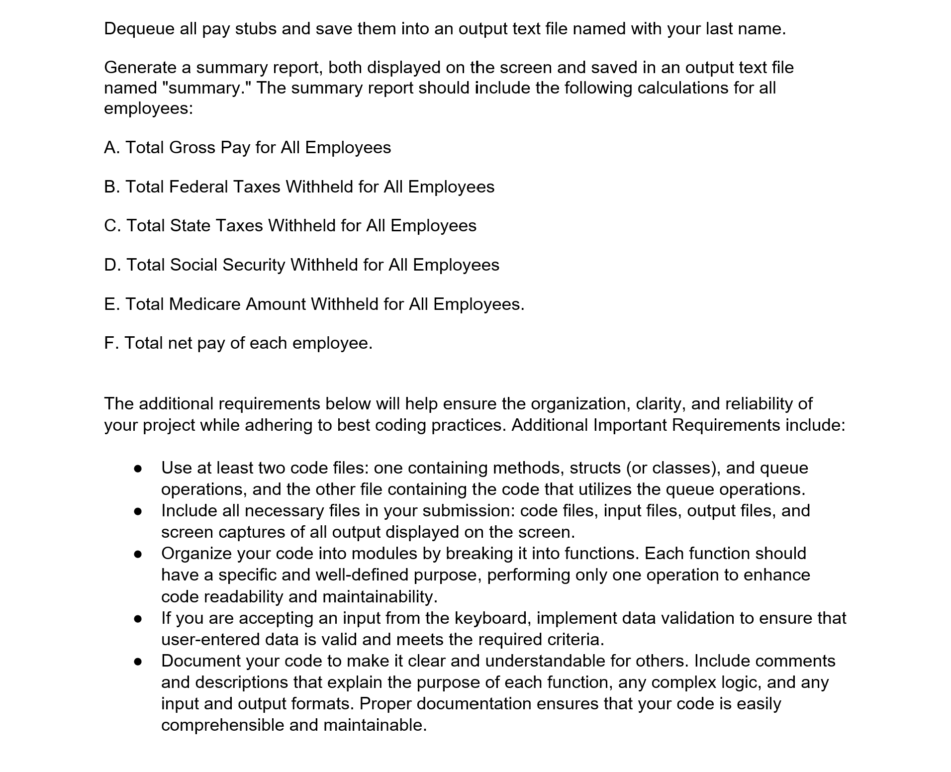 Solved Please submit the following components for the | Chegg.com