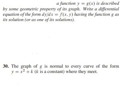 Solved a function y=g(x) is described by some geometric | Chegg.com