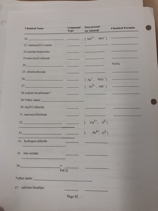 Solved Name Section Date PARI I: Fill-in the following table | Chegg.com